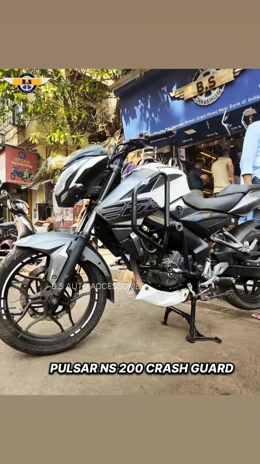 Slider Guard for Bajaj Pulsar NS 200 | Stainless Steel | Black Powder ...