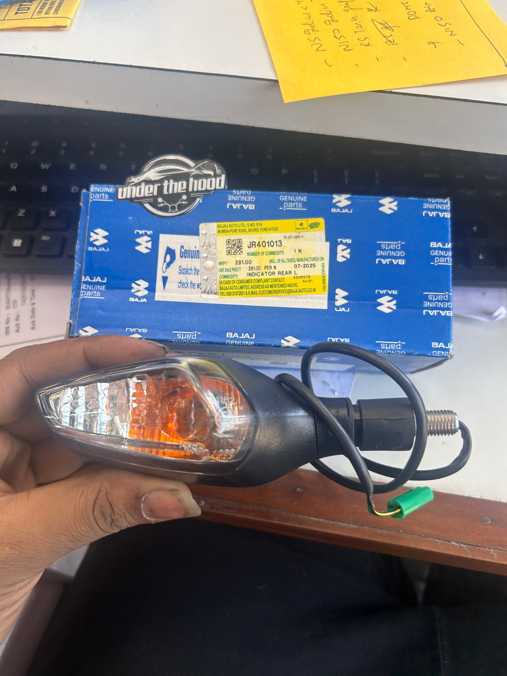 Bajaj JR401013 Rear LH Indicator – Pulsar N160 (2022‑23) OEM – UNDER ...