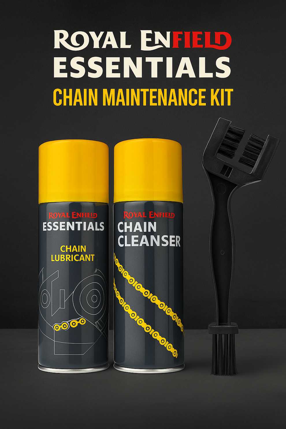 Royal Enfield Chain Maintenance Kit – Cleaner + Lube + Brush (150ml ...