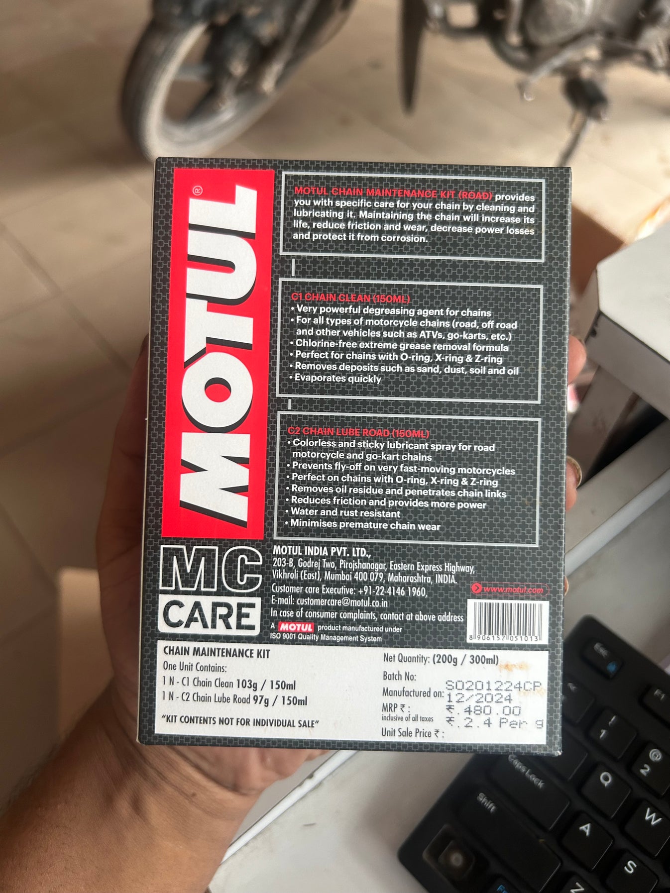 Motul Chain Maintenance Kit – C1 + C2 – Best Chain Care for Bikes ...
