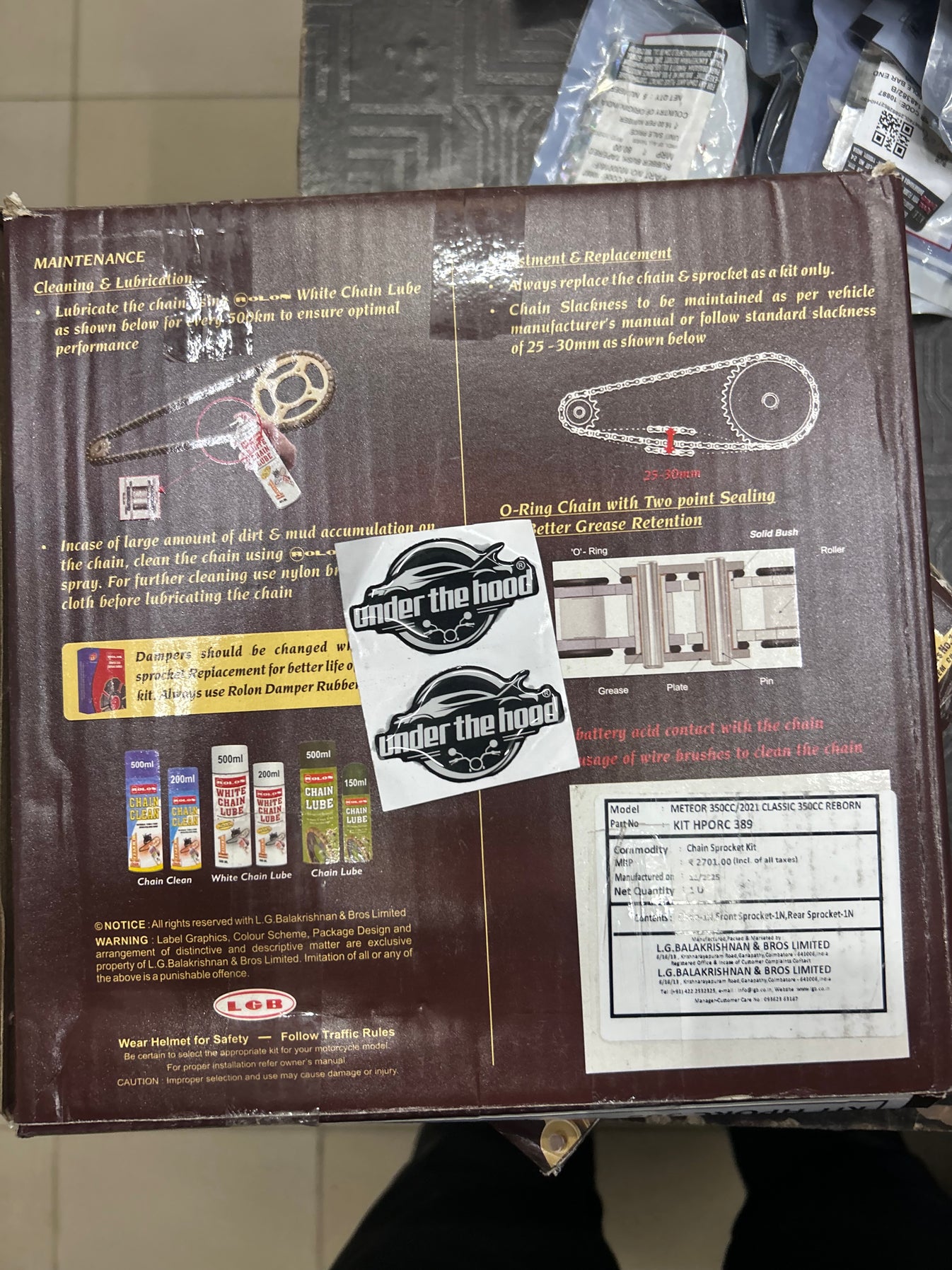 Rolon HPORC 389 Brass Chain Kit Meteor 350 / Classic 350 / Hunter ...