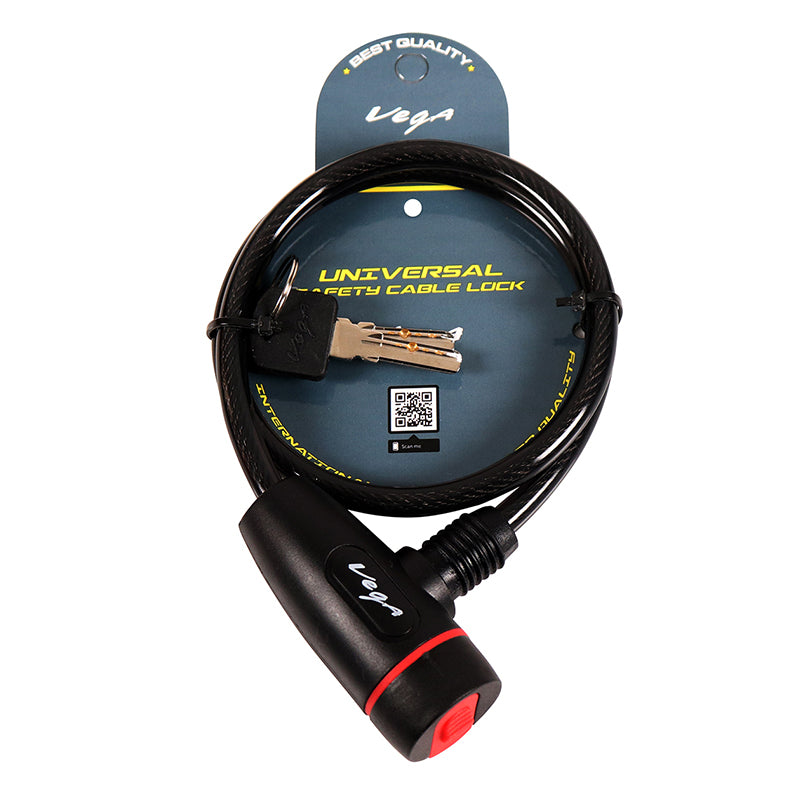 Vega Safety Cable Lock Black HELEMT LOCK FOR BIKE – UNDER THE HOOD