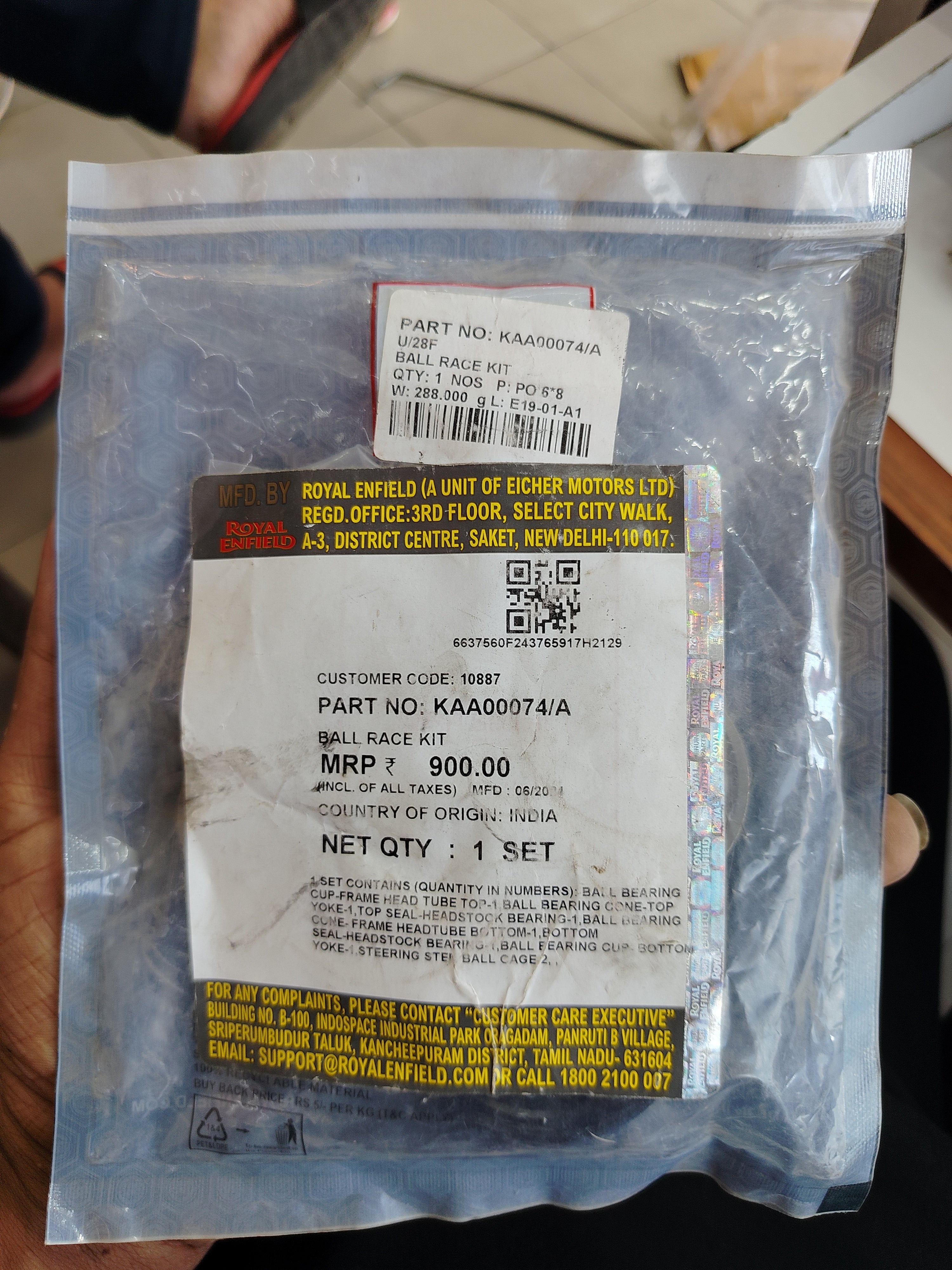 Royal Enfield Ball Race Kit – KAA00074/A – Hunter & Reborn – UNDER THE HOOD