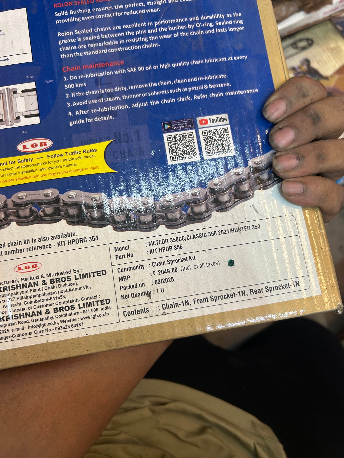 Rolon HPOR 356 Chain Sprocket Kit for Meteor Classic Reborn Hunter ...