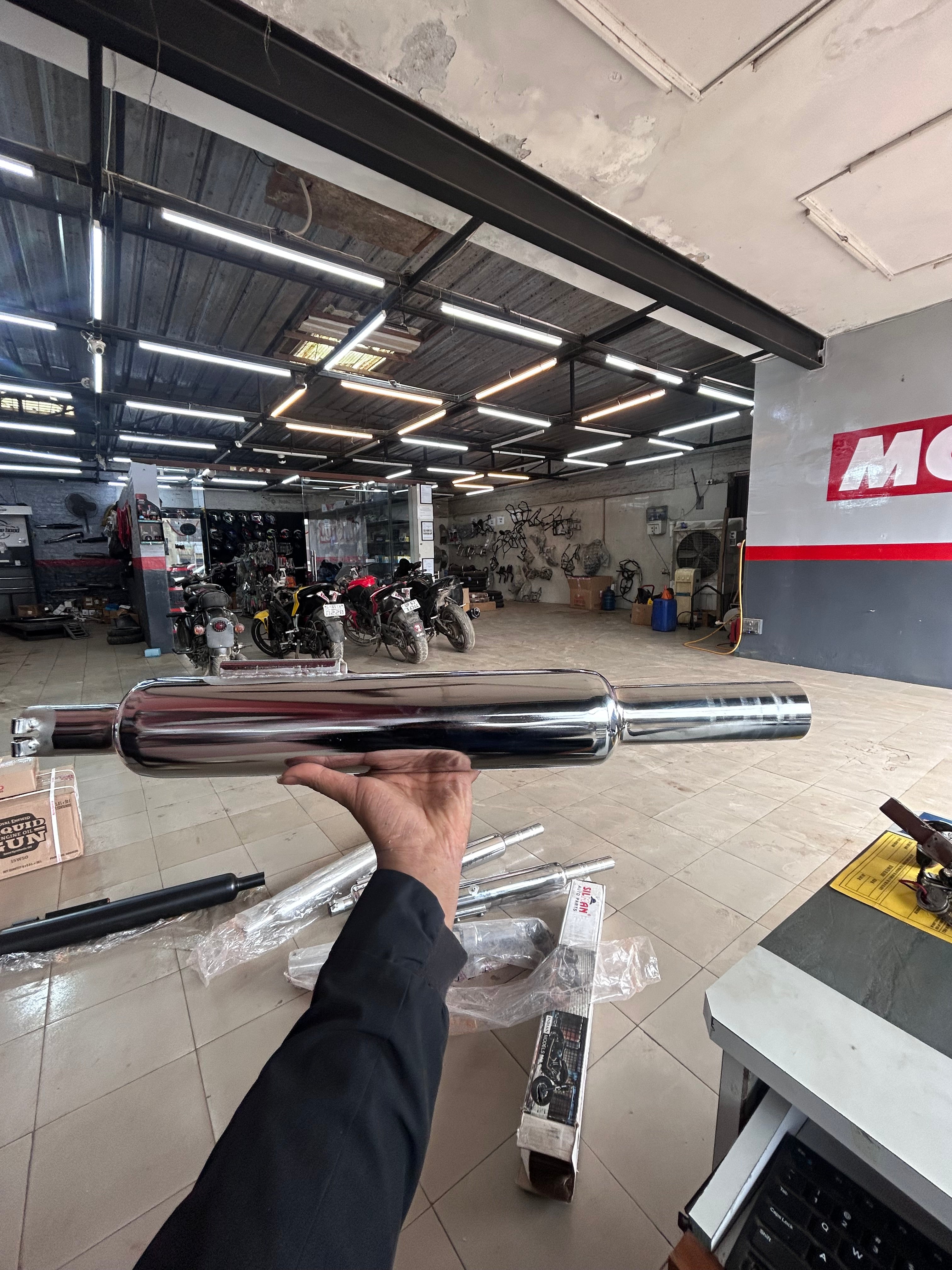 Silmen Short Punjab Silencer – Royal Enfield Classic Reborn & Meteor ...