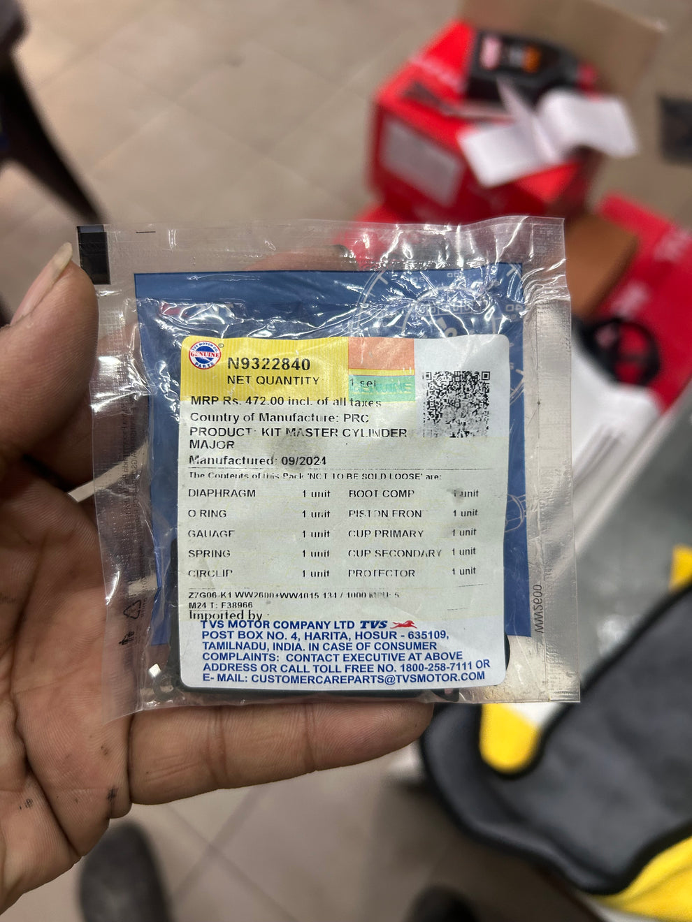 TVS N9322840 Master Cylinder Kit – Apache RTR 160/180 OEM – UNDER THE HOOD